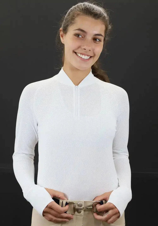 Kismet - "Jane" Schooling Shirt Mock Collar Zipper - Exceptional Equestrian